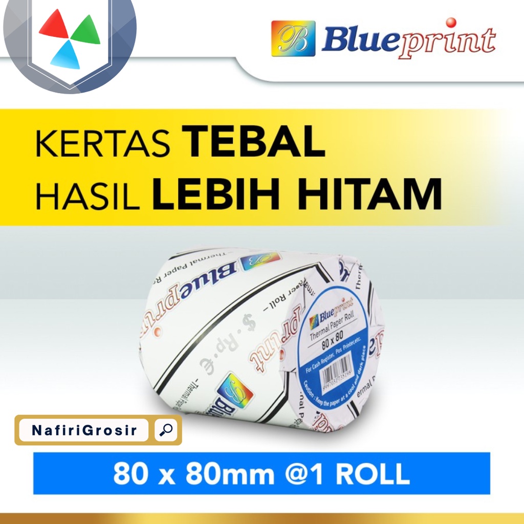 THERMAL BLUEPRINT PAPER 80X80 1 ROLL 80D NOTE STRUCK CASHIER PRINTING ...