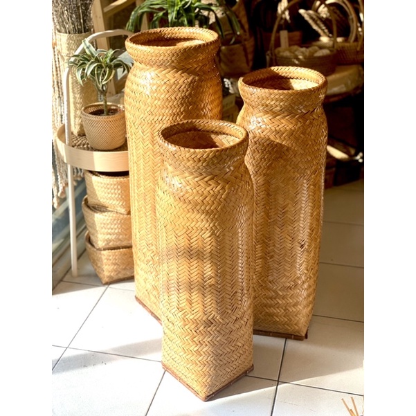 Native Bamboo Handwoven Oversized Vase Boho Shopee Philippines
