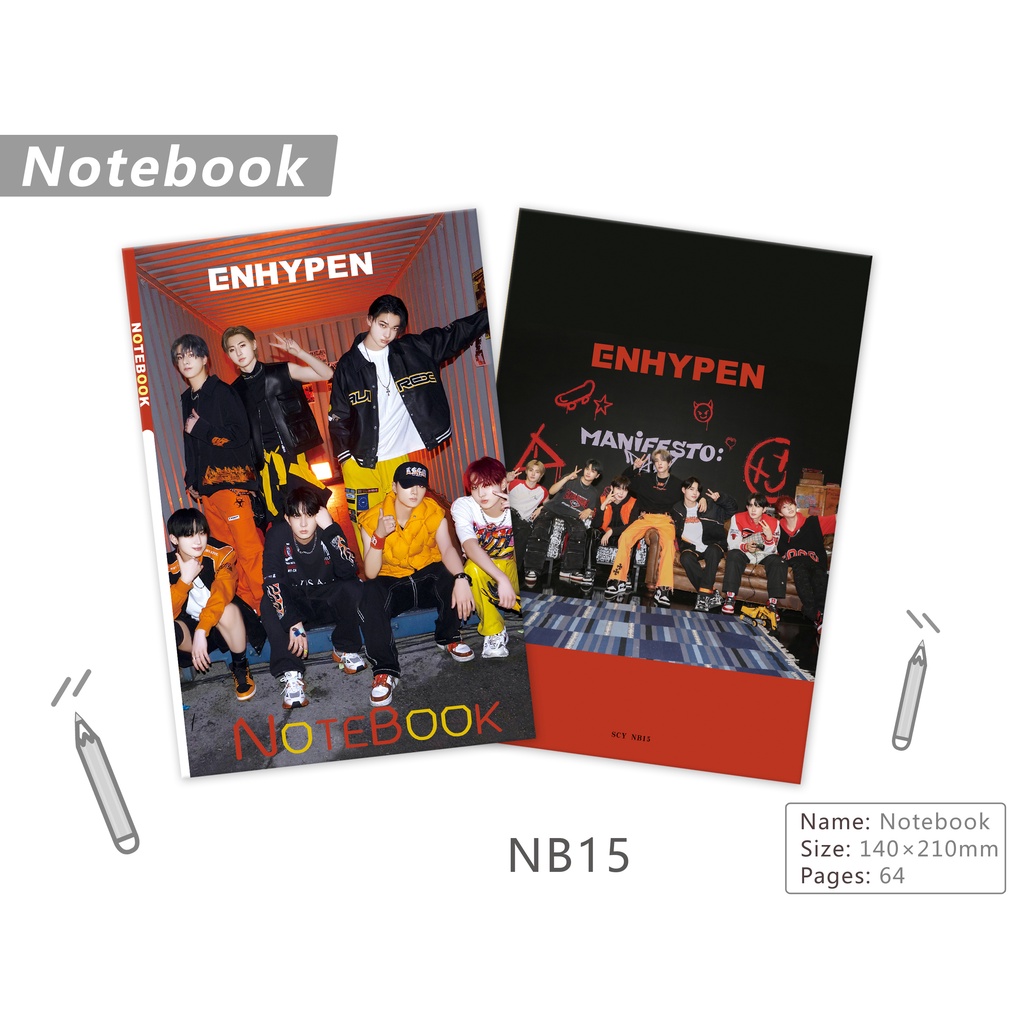 Enhypen K-pop Notebook composition School A5 Size page 64 | Shopee ...