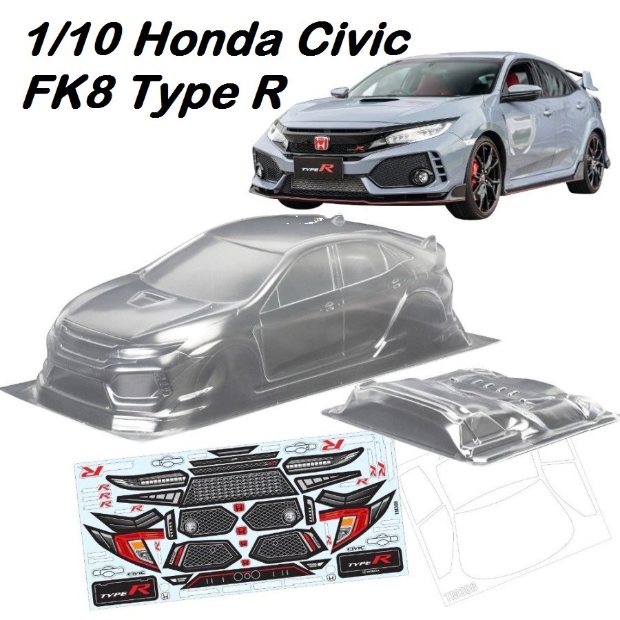 Body Shell Honda Civic FK8 Type R 1/10 Rc Touring Drift Rally Car ...