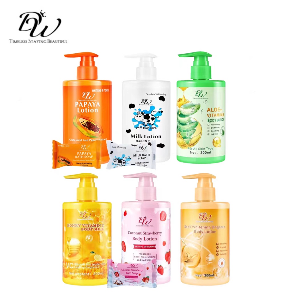 DW Moisturizing Whitening Brighten Hand & Body Lotion 300ml / Soap 65g ...