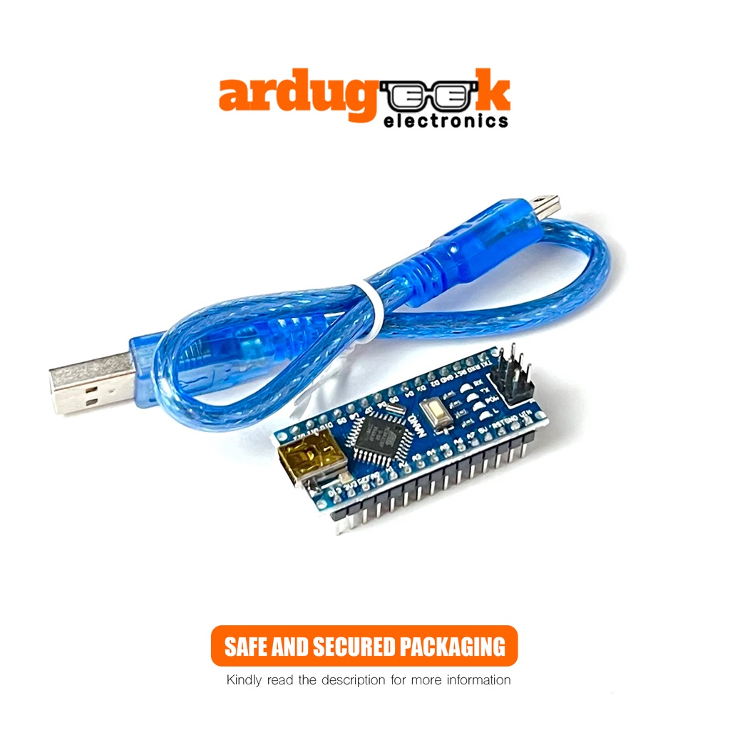 Arduino Nano R3 Atmega328 Smd Ch340 Soldered With Cable Shopee
