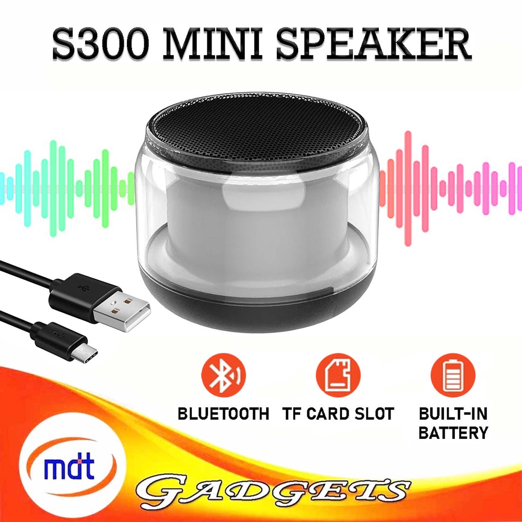 Portable Mini S300 Wireless Speakers with Colorful LED Light Bluetooth ...