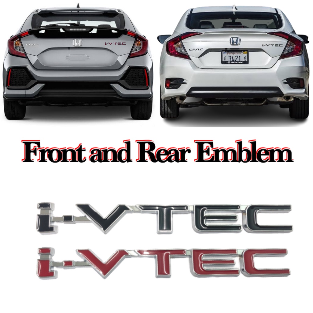 COS 1pcs I-Vtec Front and Rear Emblem Sticker Badge (Good Quality ...