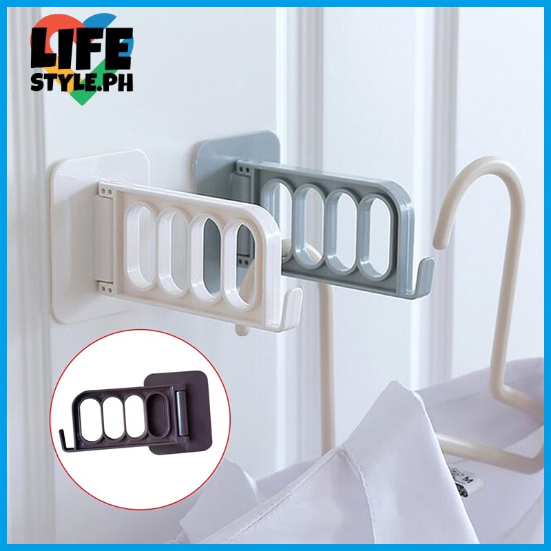 LS Creative pasteable foldable four-hole bathroom towel rack wall ...