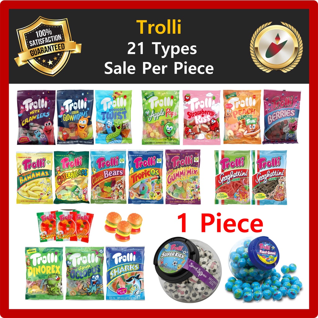 [Trolli] Jelly 21Types Sale Per Piece / Sweet Gummy / Spaghettini ...