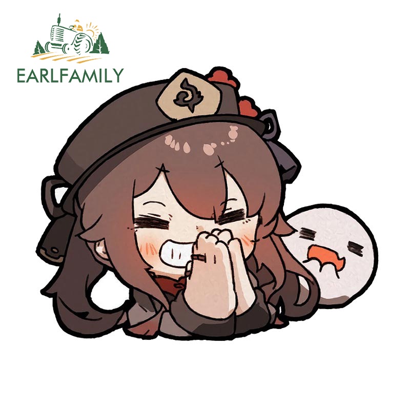 EARLFAMILY 13cm x 10.5cm Genshin Impact Hu Tao Hutao Cute Cartoon Car ...