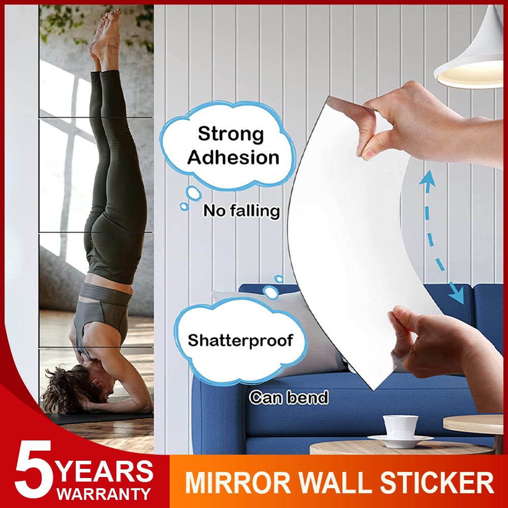 Eone Home DIY HD Mirror Wall Sticker Acrylic Stitching Mirror Self ...