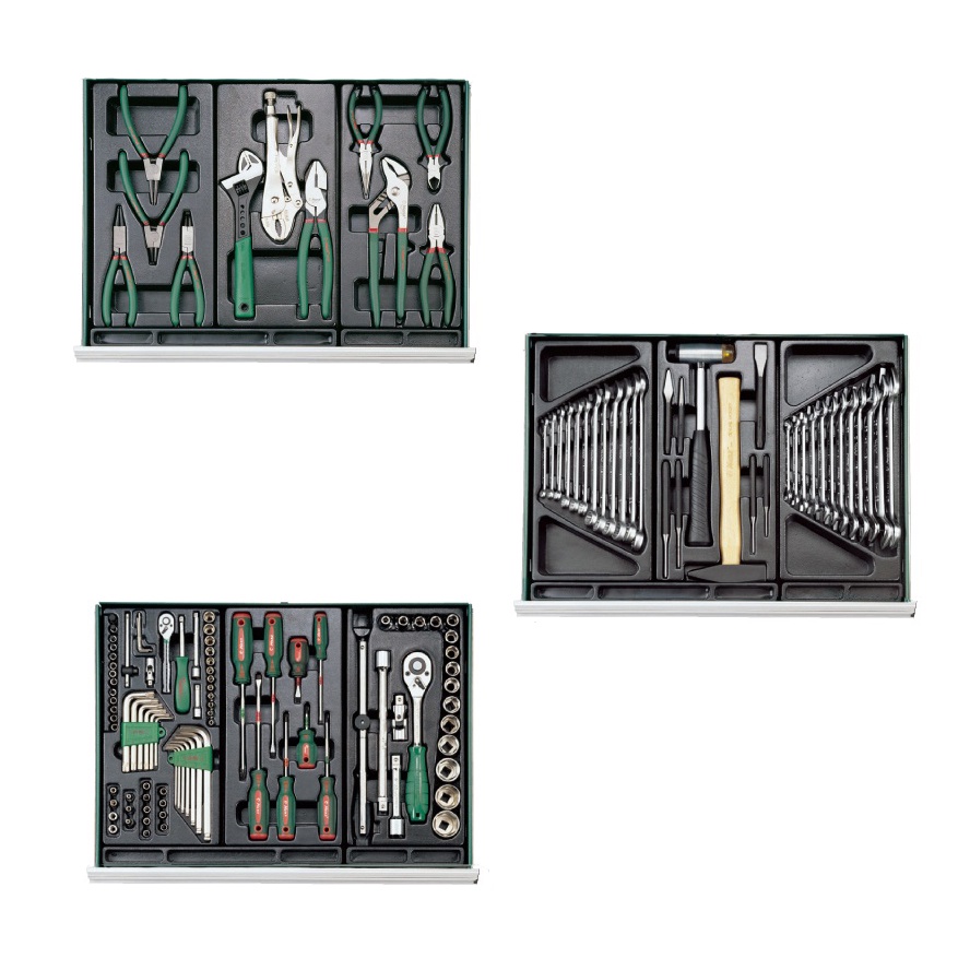 Hans Tools GTT-134 Tool Set with Individual Trays 134pcs. (Black/Green ...