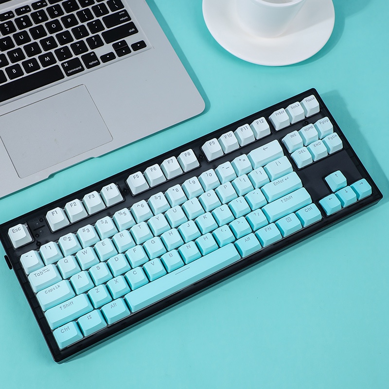 Mint Green Gradient Keycaps OEM Profile Backlit Transparent Keycap PBT ...