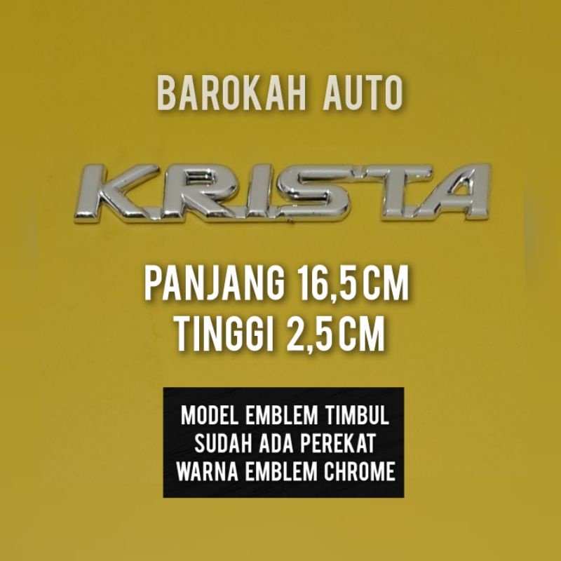Krista car logo with chrome krista emblem writing | Shopee Philippines