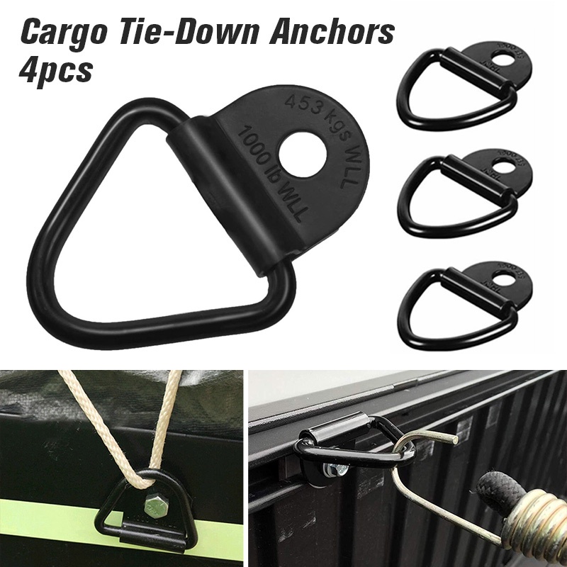 4PCS Cargo Tie-Down Anchors, 2" Diameter Steel V-Ring Bolt,Flush Mount ...