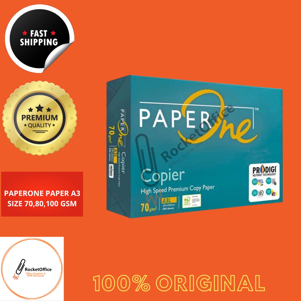 Paper One Bond Paper A3 SIZE 70 80 100 GSM PER REAM Shopee Philippines