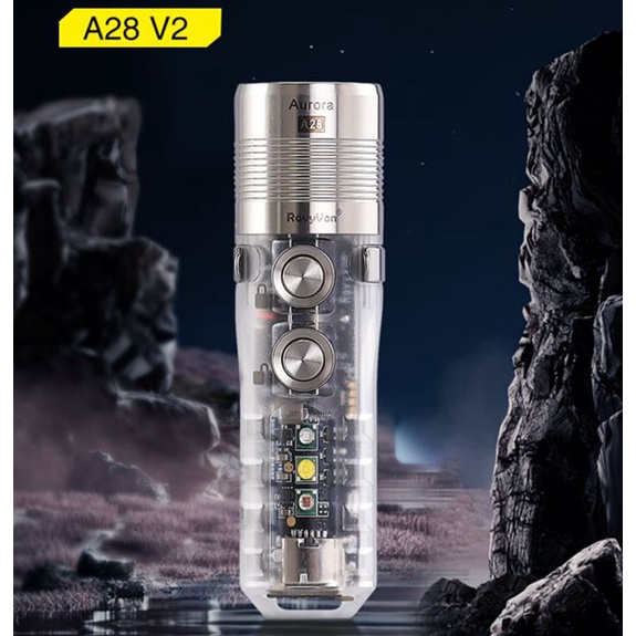 RovyVon A28 V2 EDC Mini Flashlight with Cree XP-L LED Smart Highlight ...