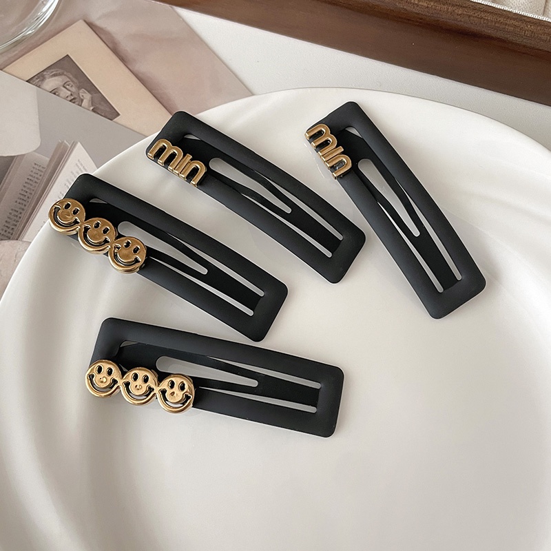 Black Metal Hair Clip Set Female INS Simple Clip Side Bangs Clip Bb ...