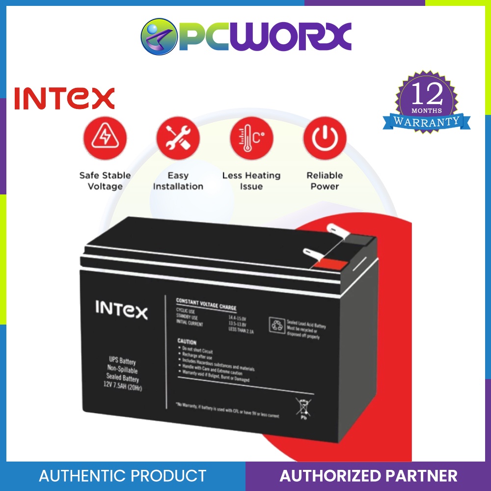 Intex 12V 7AH for Intex IT-1275 UPS Battery | Shopee Philippines