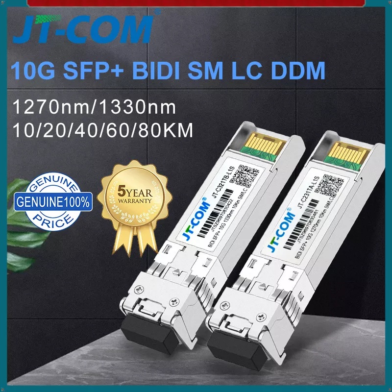 JT-COM a Pair 10Gb BIDI SFP+ Module 10KM/20KM/40KM/60KM LC Single Mode ...