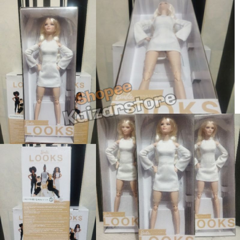 Barbie Signature LOOKS Model 6 Look Dolls Blonde tall Hair with white ...