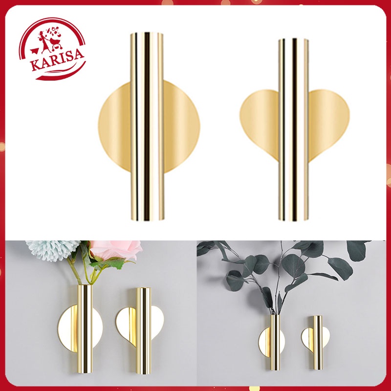 Wall Flower Vase Wall Metal Vase Decoration Holder Flower Tube for ...