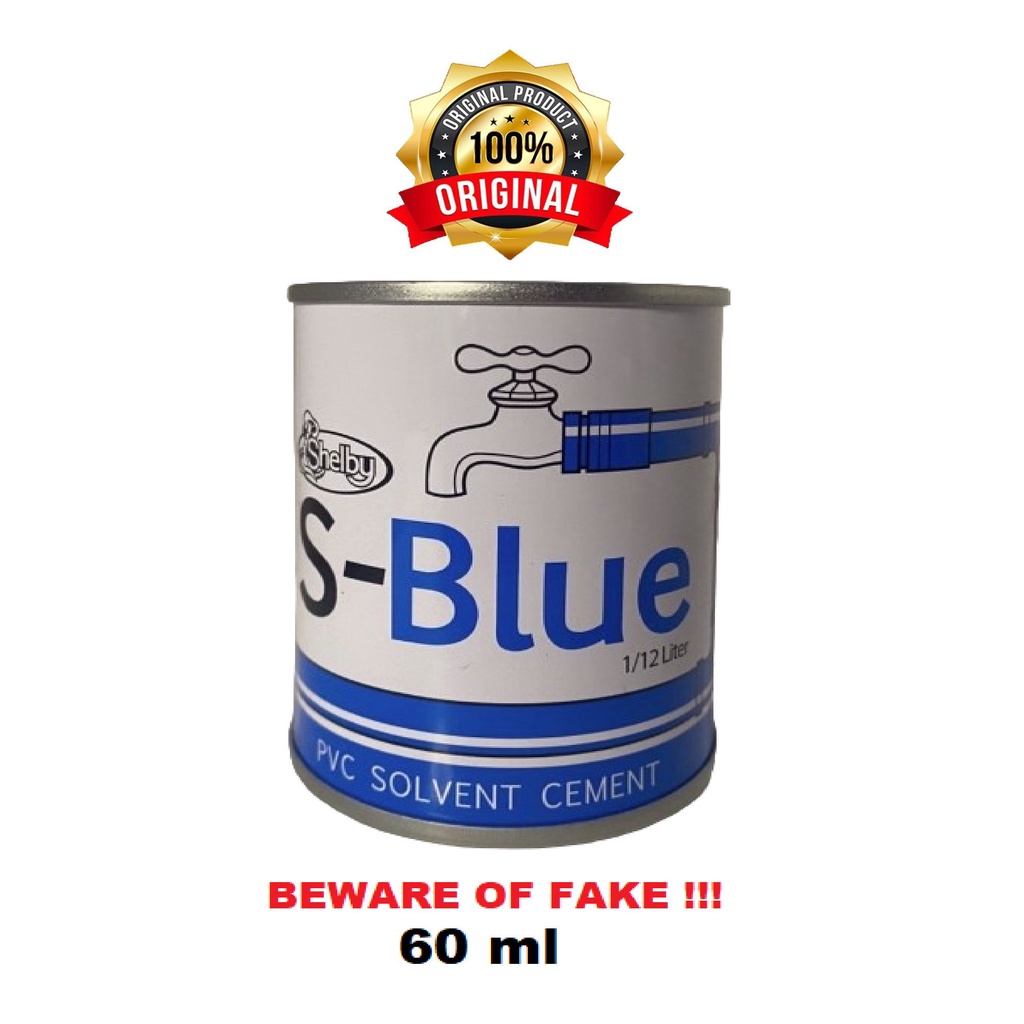 ORIGINAL S BLUE PVC SOLVENT CEMENT S-BLUE 1/12 LITER or 80ml | Shopee ...