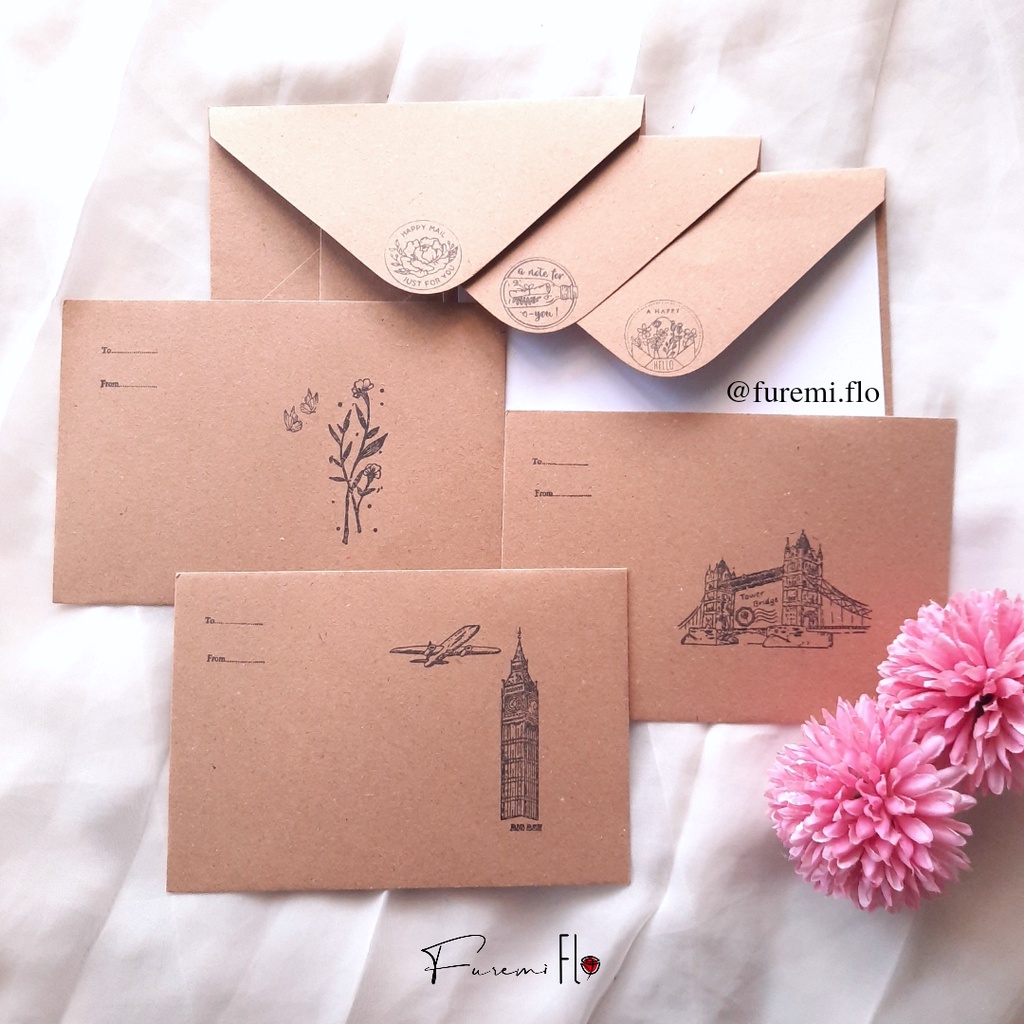 Vintage Envelope A6 | Aesthetic Envelope | Brown Envelope | Shopee ...