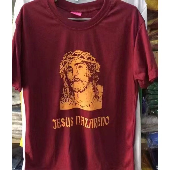 Jesus Nazareno T-shirt with print. T-shirt 3 color free size | Shopee ...