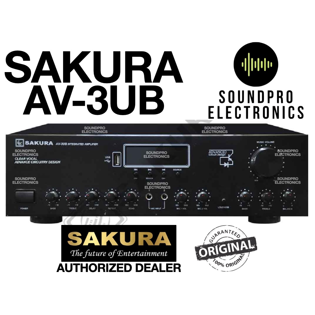 ORIGINAL Sakura AV-3UB 400W Videoke Amplifier (USB/SD/Bluetooth/FM) | Shopee Philippines