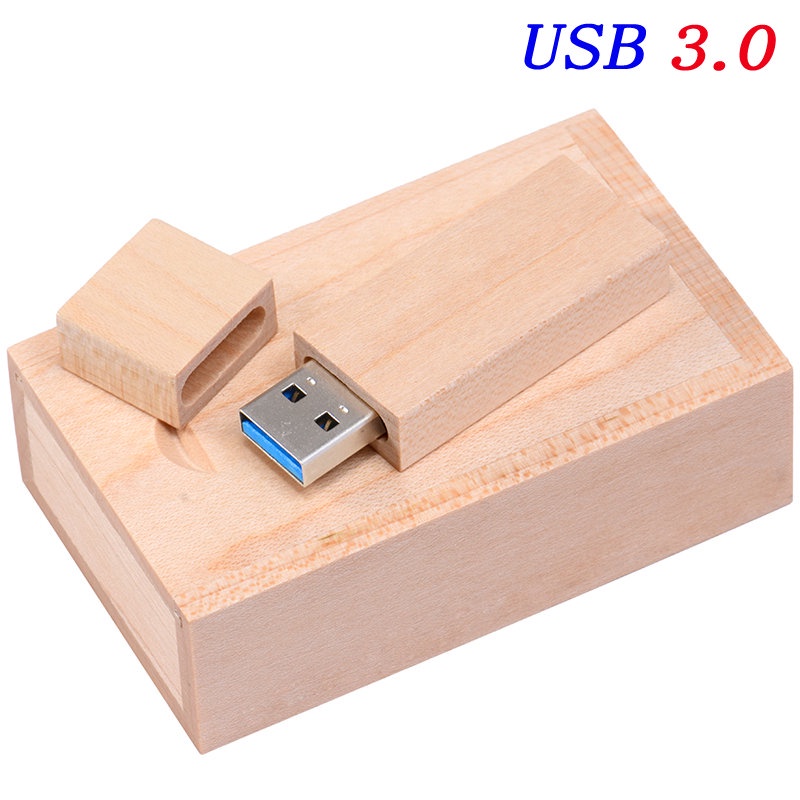 JASTER (1PCS Free Logo) Wooden USB 3.0 Flash Drive 64GB Photography Memory Stick 32GB Wood + Box ...