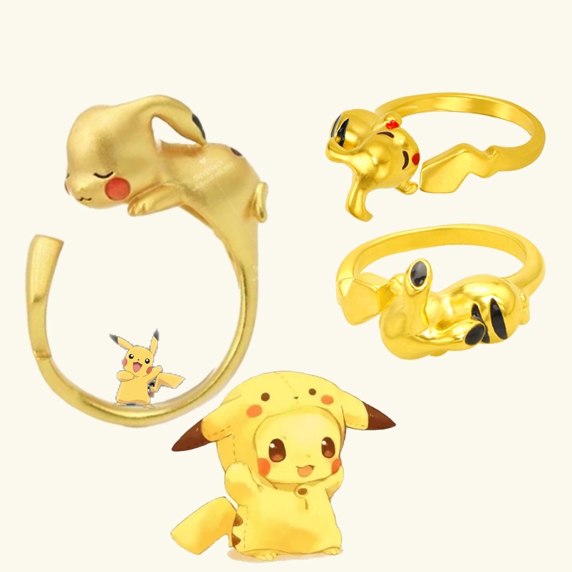 Pikachu Lightning ring Anime lovely temperament ring Vitality girl ...