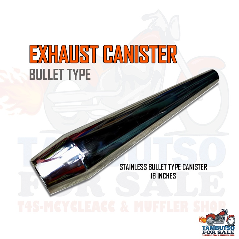 Universal Exhaust Canister - Bullet Type Stainless with Free Silencer ...