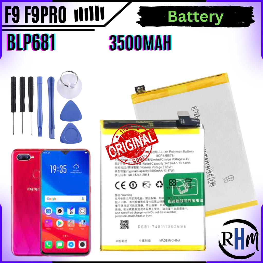 F9, F9 PRO, R17 Battery, Model: BLP681 (3500mAh) Original Quality Li ...