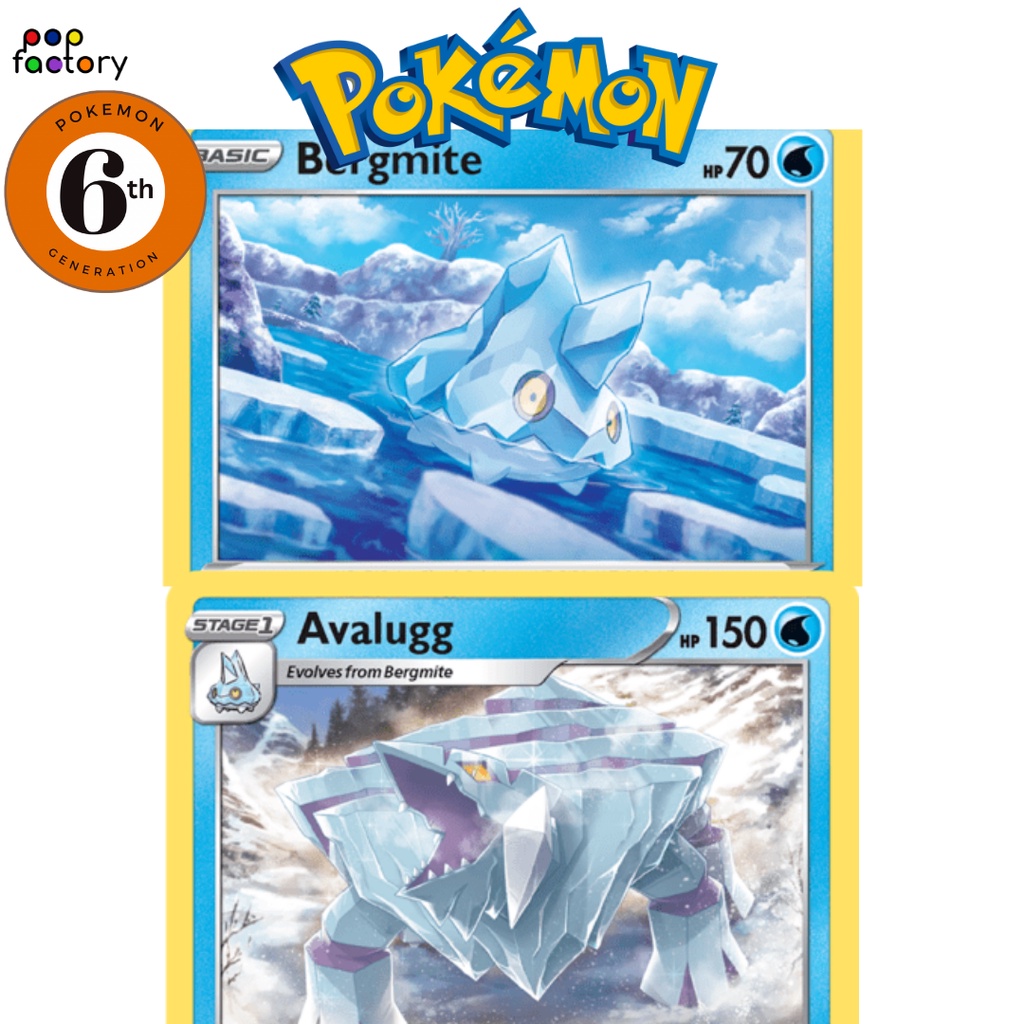 Bergmite & Avalugg (Husuian Form) Pokemon Cards TCG (6th Gen Pokemon ...