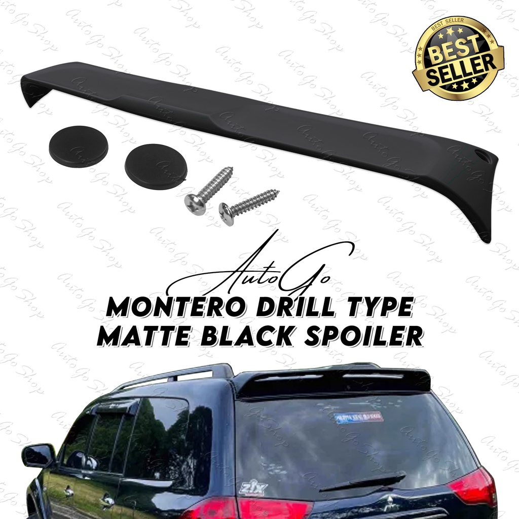 Mitsubishi Montero 2009-2015 Drill Type Rear Trunk Spoiler (Matte Black ...