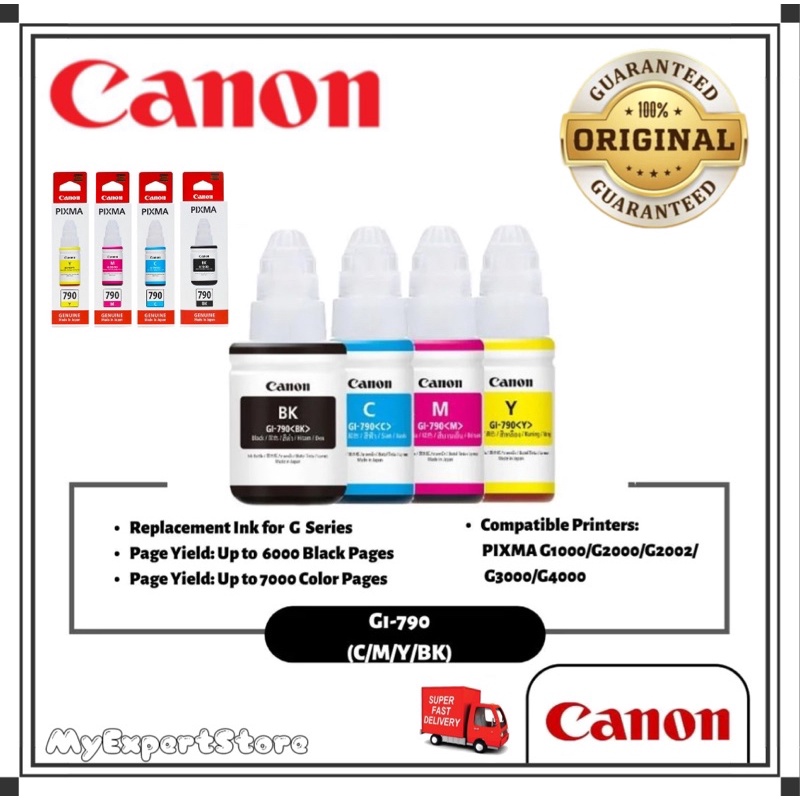 Canon GI-790 GL790 GL 790 BCMY INK For G1000 G1010 G2000 G2010 G3000 ...