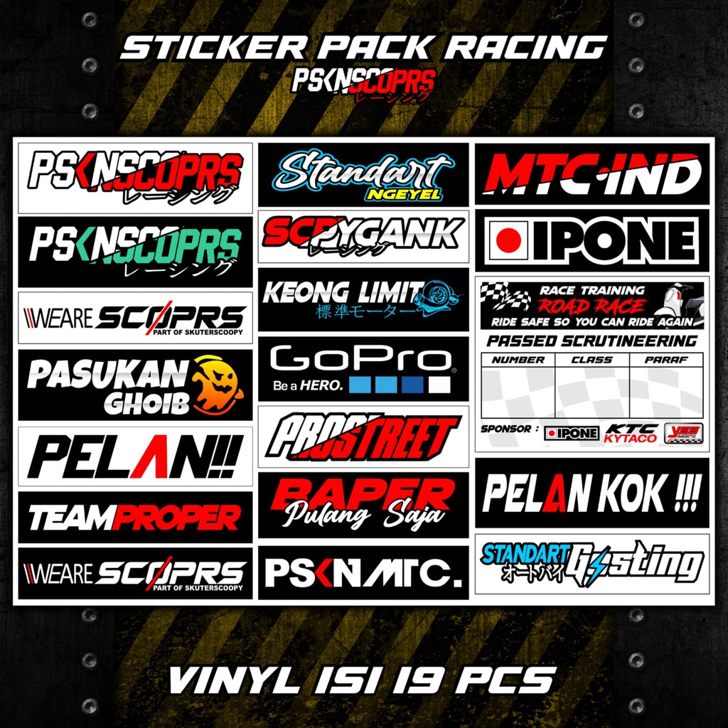 Racing Pack Sticker beat vario scoopy Racing Sticker Hologram Sponsor ...
