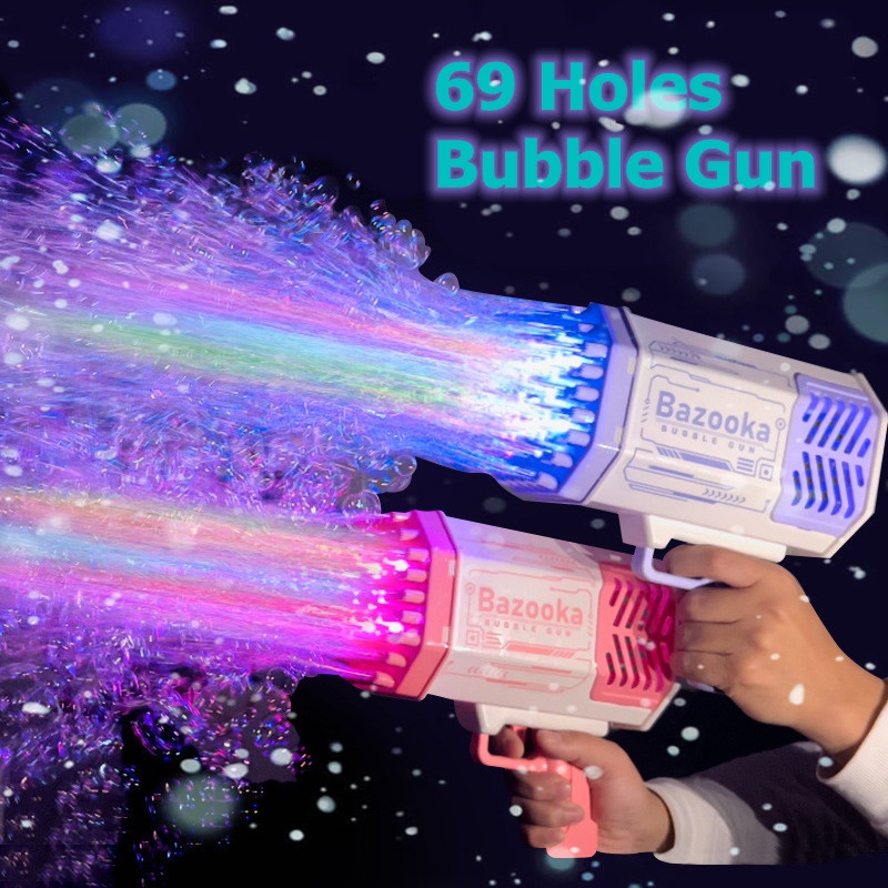 【FREE Bubble Liquid,Basin】Bubble Gun Bubble Maker Toy Bubble Machine ...