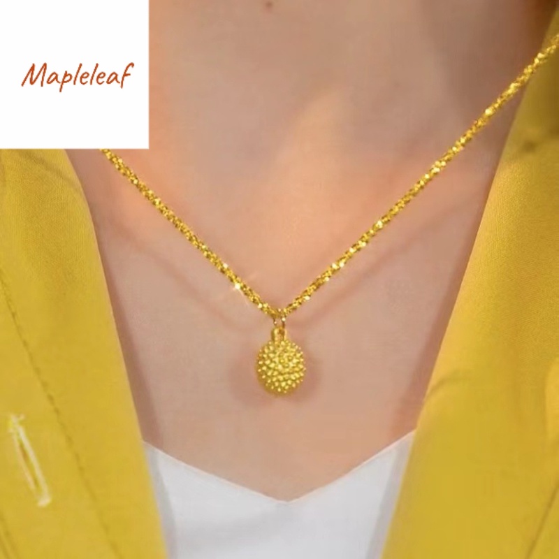 Original 18K Saudi gold pawnable Sparkling Durian Pendant Necklace ...