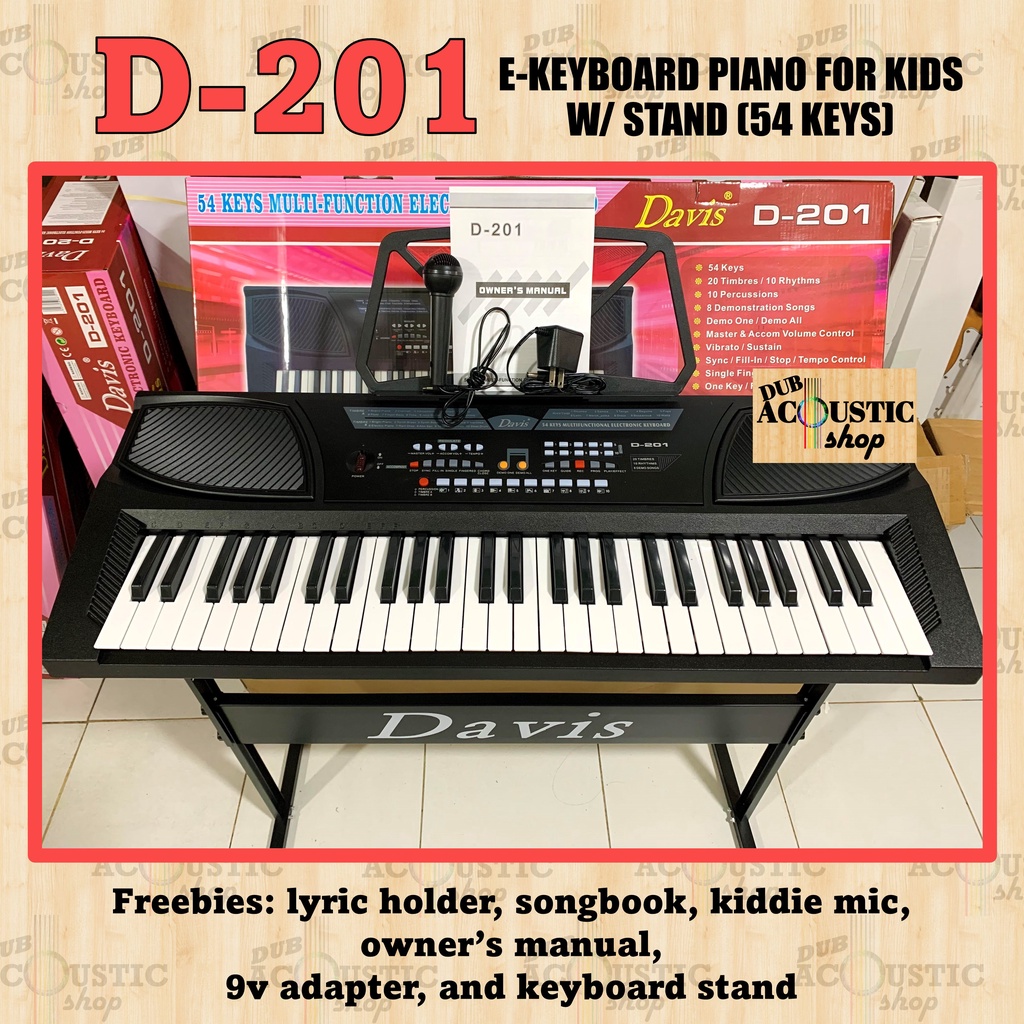 DAVIS D-201 ELECTRONIC KEYBOARD PIANO for KIDS (54-keys) | Shopee ...