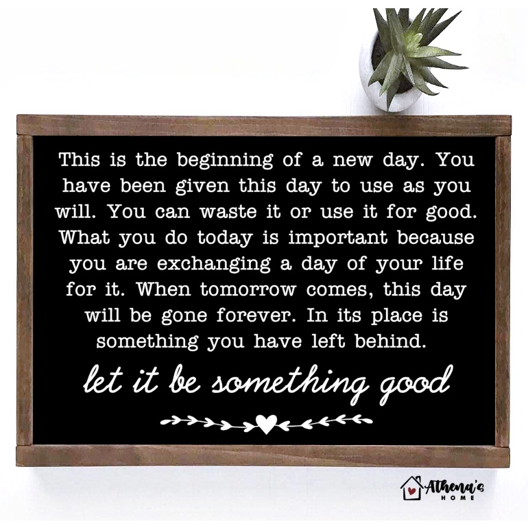LET IT BE SOMETHING GOOD WOODEN WALL SIGN RUSTIC/FARMHOUSE | Shopee ...