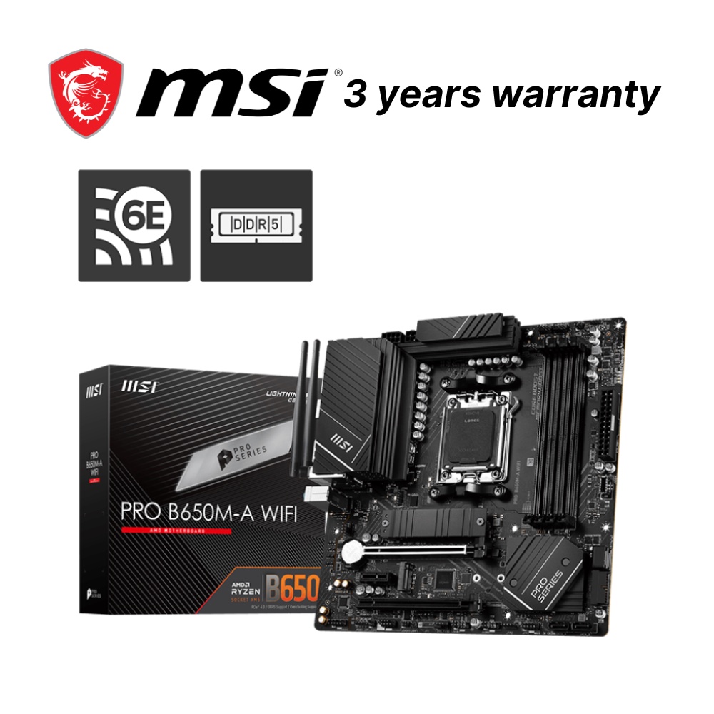 MSI Pro B650M-A WiFi mATX AM5 DDR5 Motherboard | Shopee Philippines