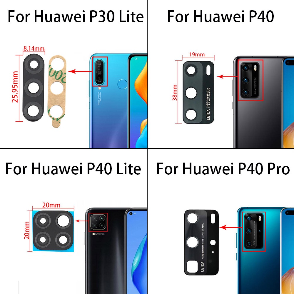 Back Rear Camera Glass Lens With Glue Adhesive For HUAWEI P50 P20 P30 ...