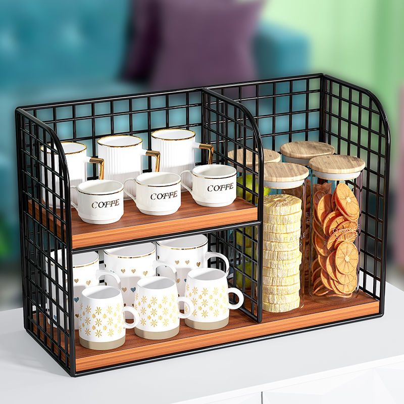 Table Storage Rack Household Water Cup Rack Table Glass Snack Rack ...