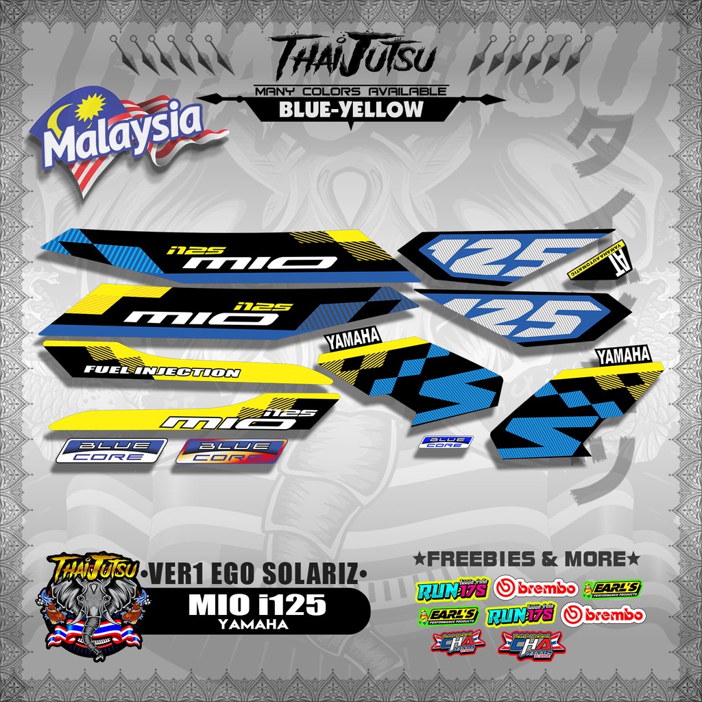MIO i125 Malaysian Decals (Ver1 Ego Solariz)【ThaijutsuStickers ...