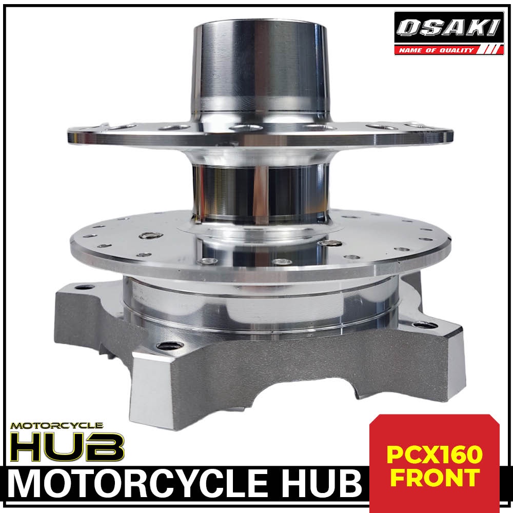 Osaki PCX160 [Honda] Wheel Mirror Chrome Hub (Hub Set / Front Hub ...