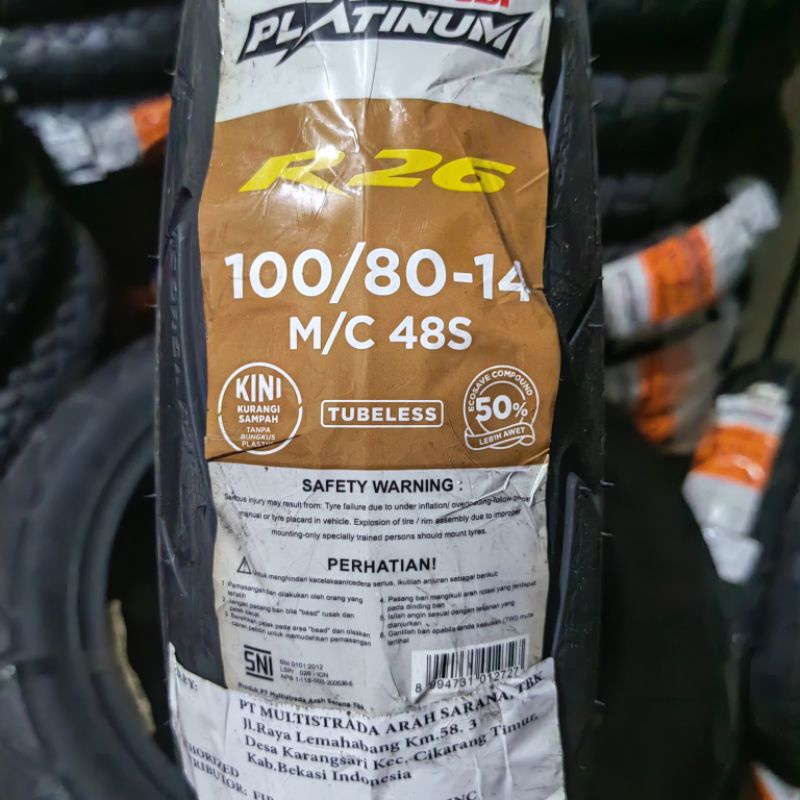 CORSA R26 PLATINUM TIRES 80/80/14. 90/80/14 100/80/14. 110/80/14 140/70/14(free sealant AND PITO ...