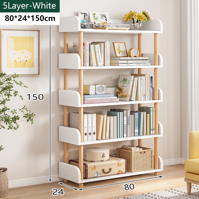 Wooden Book Rack Book Shelf for Children Study 150CM 3/4/5 Layers ...