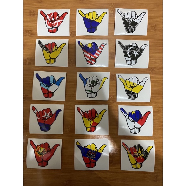 Sticker Bendera tangan Flag negeri negara | Shopee Philippines