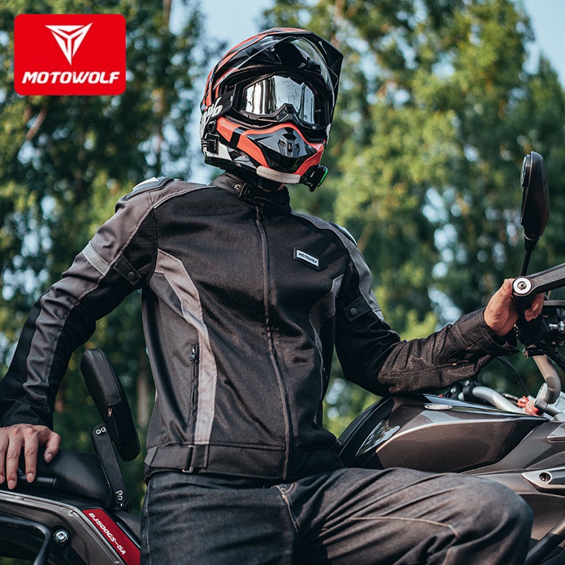 MOTOWOLF Motorcycle Men's Jacket Protective Gear Riding Gear Reflective ...