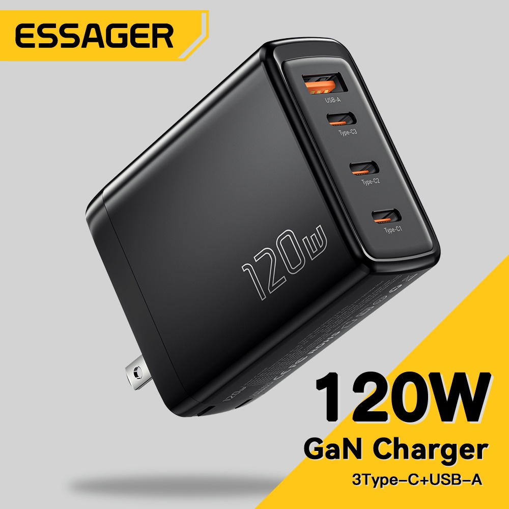 Essager 100W/120W GAN Charger USB C Type C Multiport Charger USB ...