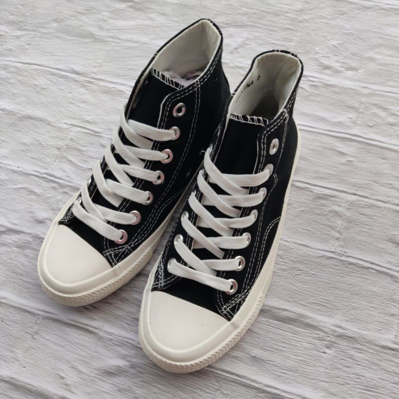 Advan Elaina Women's High Cut Black and White Hi Top Ladies Shoes ...